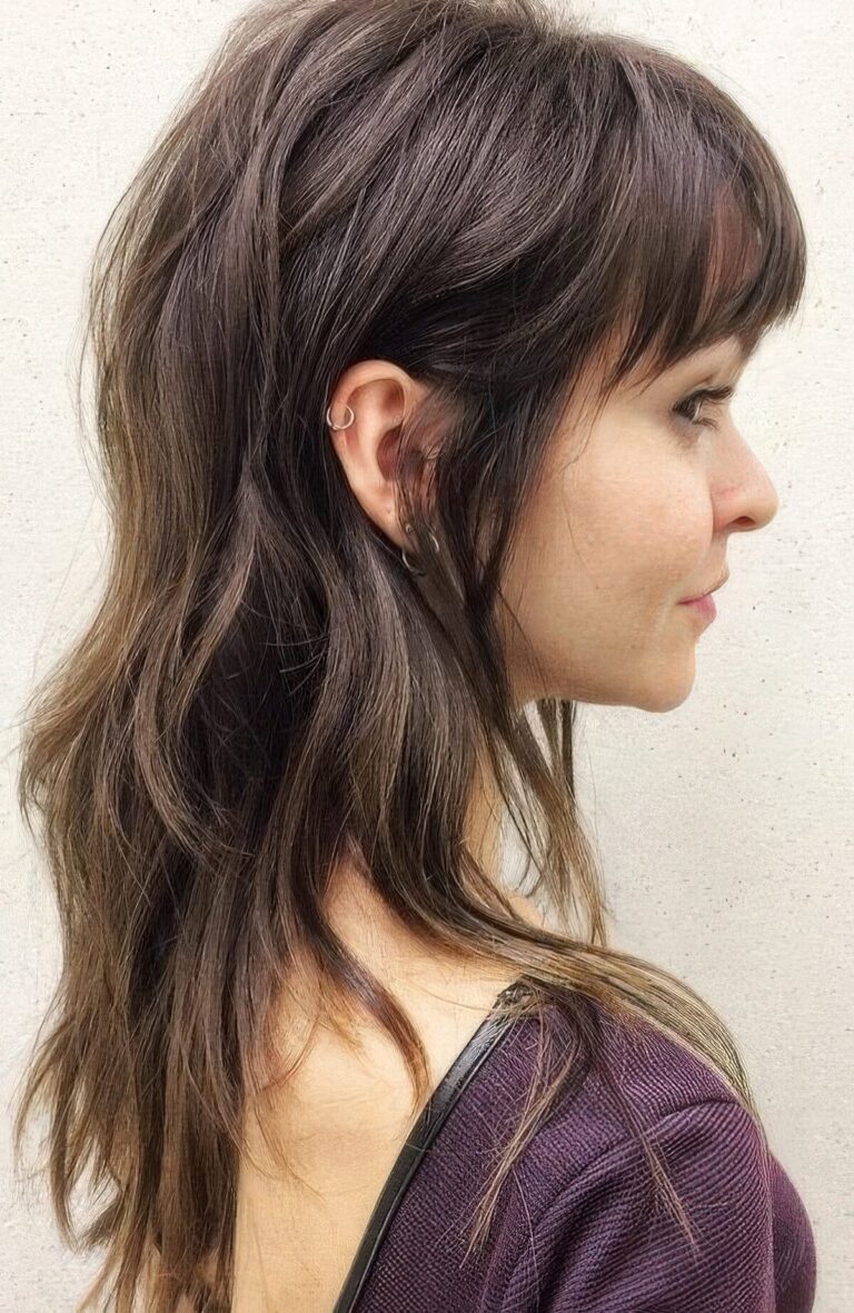 30 Cool Long Wolf Cut Ideas With A Fierce Spin - Cafe Makeup