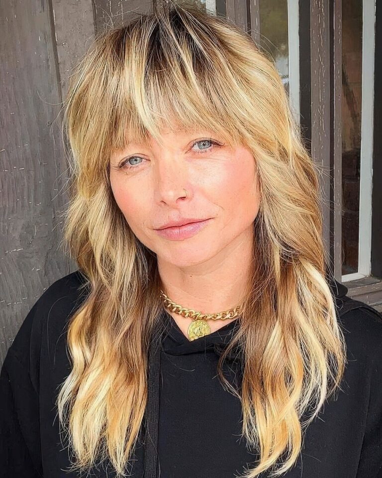 30 Cool Long Wolf Cut Ideas With A Fierce Spin - Cafe Makeup